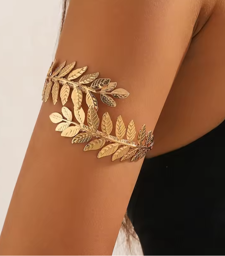 Metal Leaf Upper Arm Bracelet – Pretty Girl Boutique By Sonya Lynn